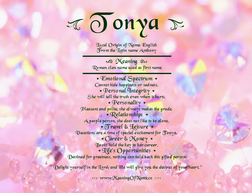 Tonya - Meaning of Name