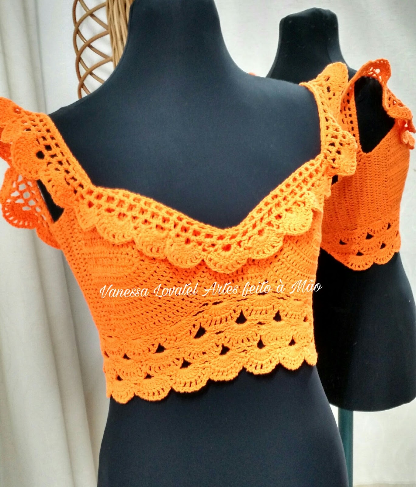 Vanessa Lovatel - Artes Feito à Mão: Cropped de Crochê Ciganinha