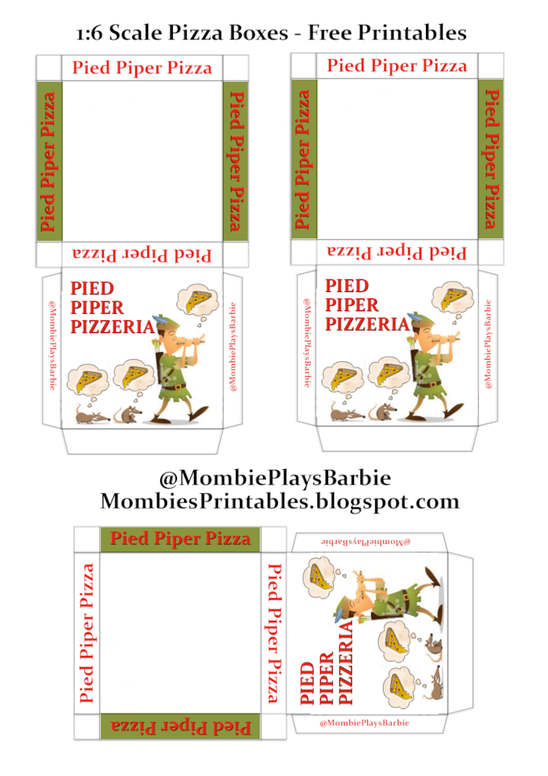 Free 1:6 Scale Pizza Box Printable