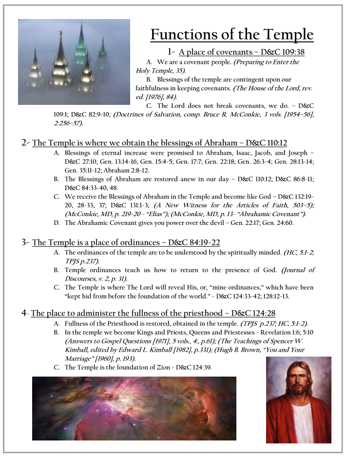 Life, Love, Happiness Eternal: Functions of the Temple~Part 1