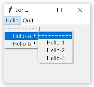 小狐狸事務所: Python 內建 GUI 模組 tkinter 測試 (十六) : Menu 元件