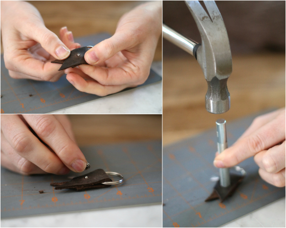 How To: Make These DIY Leather Keychain Fobs | 17 Apart