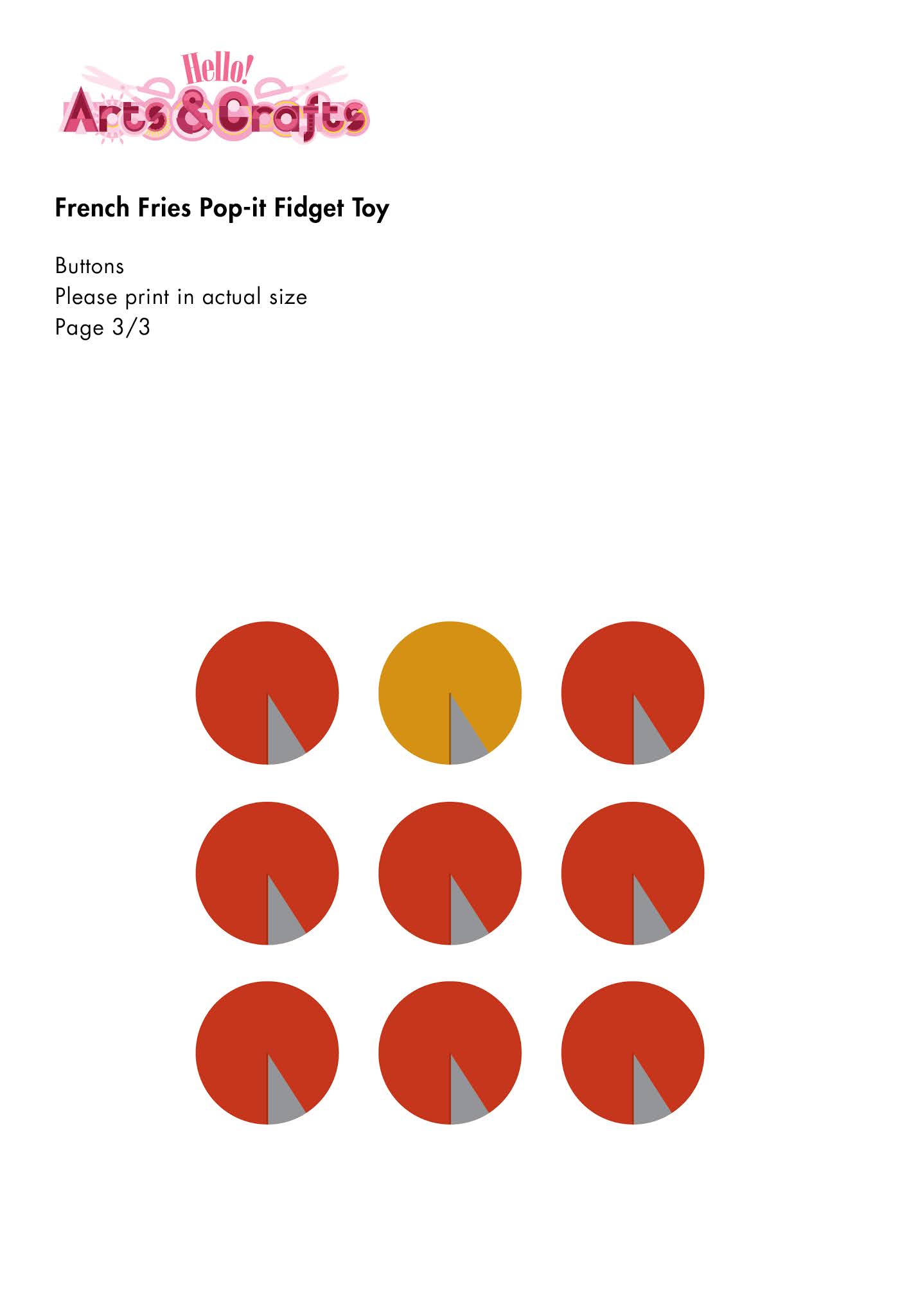 감자튀김 팝잇 만들기 / 무료도안 / DIY French fries Pop It / Free Printables