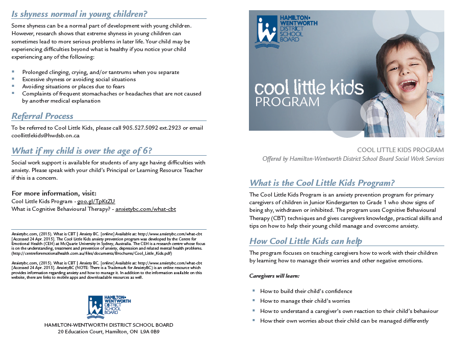 Miss Pliura's Kindergarten Class: Announcements: Cool Little Kids Program