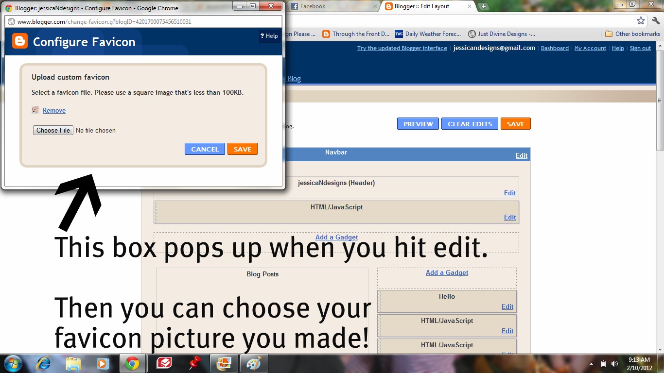jessicaNdesigns: Tutorial: How to add a custom favicon to your blog.