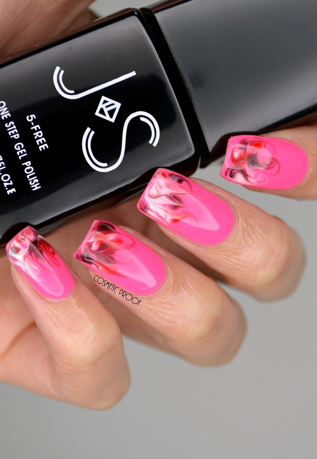 NAILS | Hot Pink Smoke "Needle Marbling" | Cosmetic Proof | Vancouver ...