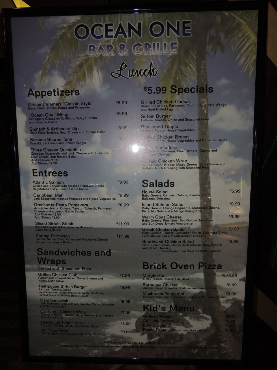 Eat Drink And Be Me: Ocean One Bar and Grille