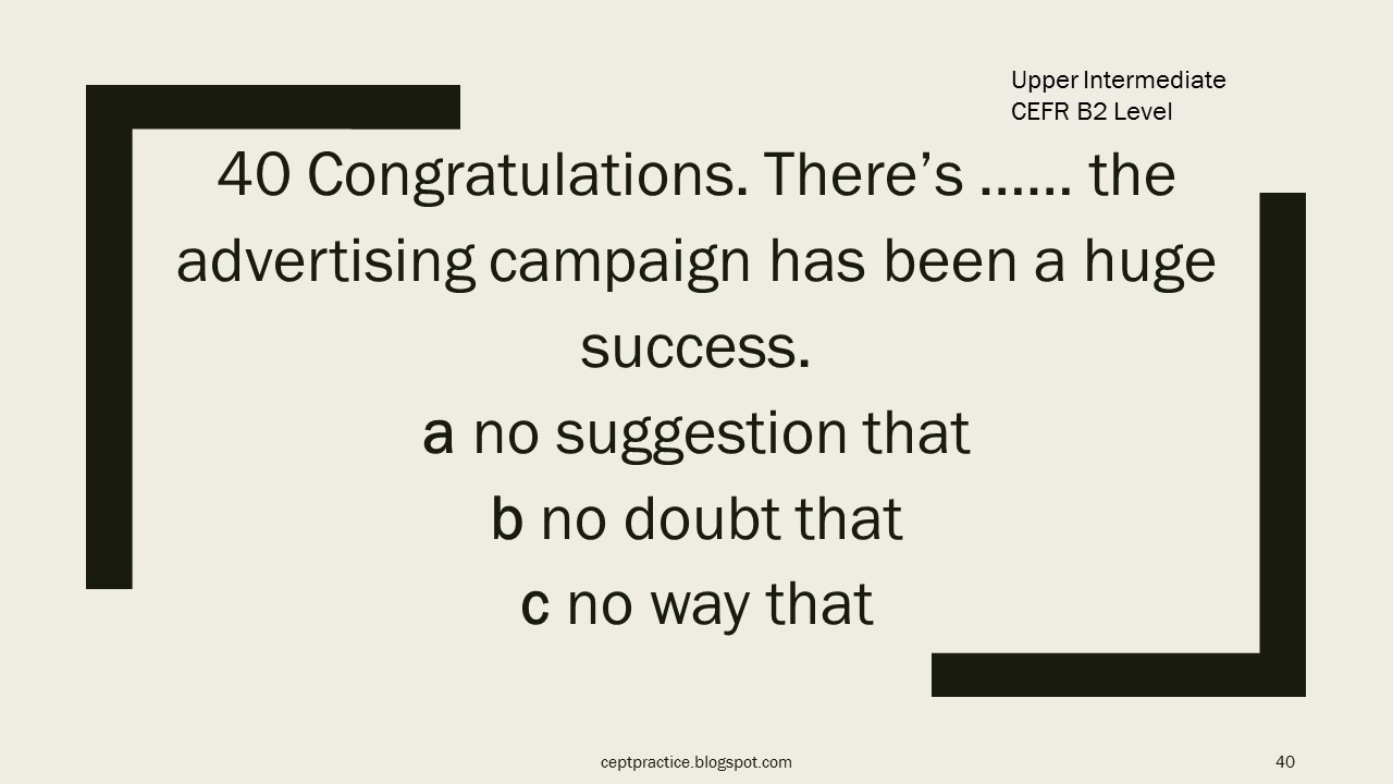 CEPT Practice: TEST YOUR ENGLISH | 60 items MULTIPLE-CHOICE TEST UPPER ...