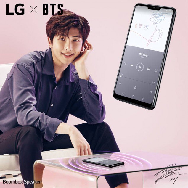 Se han revelado más fotos de #BTS anunciando los nuevos móviles LG