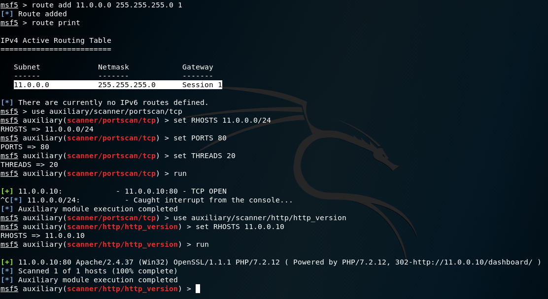 Pivoting con Metasploit: route, portfwd y portproxy