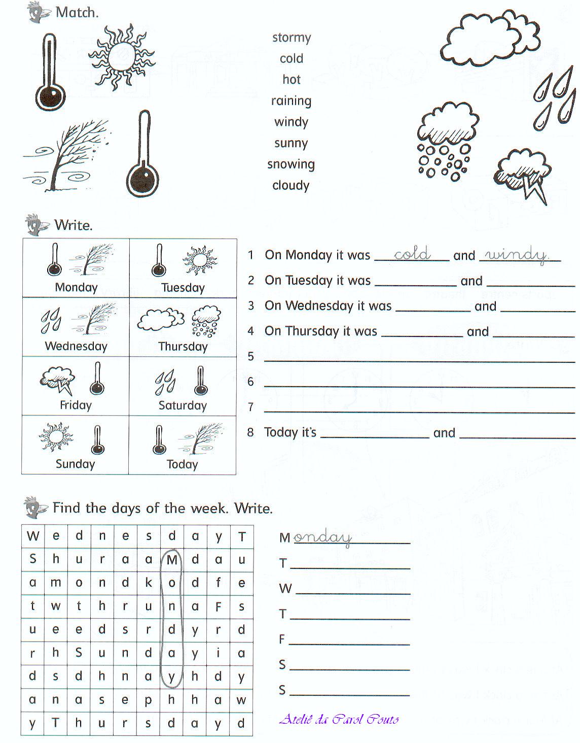 Ateliê de atividades da Carol Couto: Weather exercises