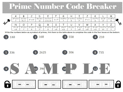 Prime Factorization Activity ~ TenTors Math Teacher Resources