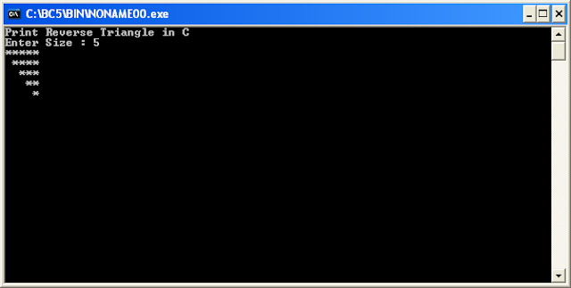 C Program Code Print Reverse Triangle C Program Code Print Reverse Triangle