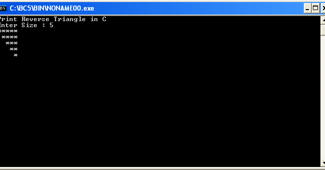C Program Code Print Reverse Triangle C Program Code Print Reverse Triangle