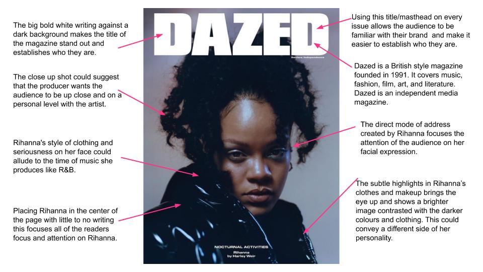 DAZED magazine front page