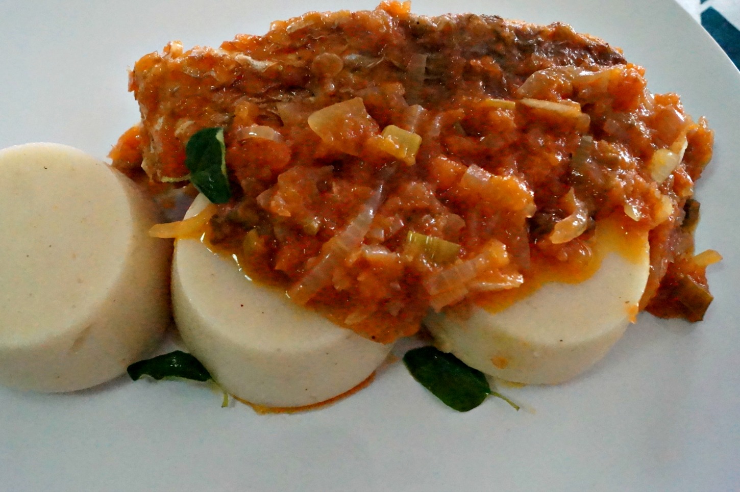 Fish Stew with Agidi (Soft Cooked Maize Flour) - Sierra Leonean Recipe ...