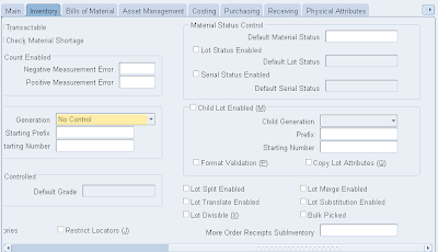 Oracle Inventory: Defining Item (Item Master) « Learn Oracle