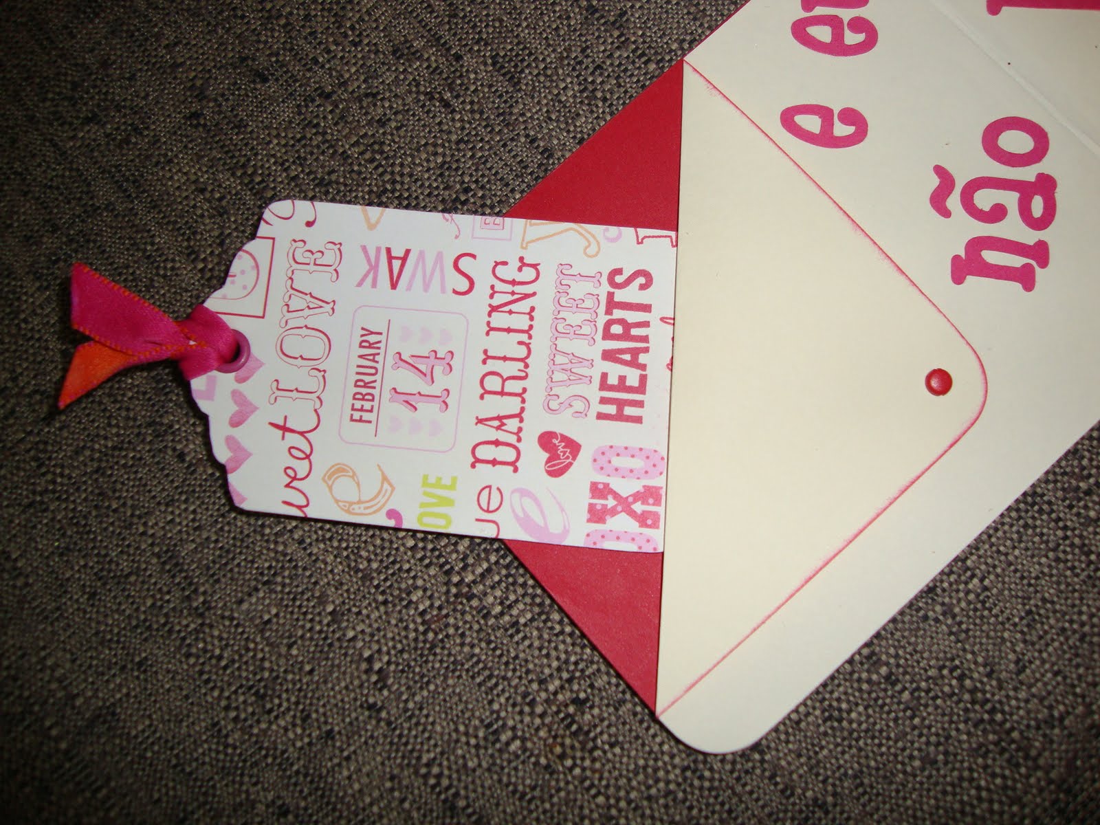 Juliana Scrapbooking: Cartão envelope de amor vermelho, rosa e laranja