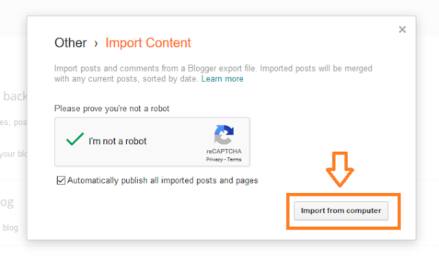How To Import And Back Up Content In Blogger/Blogspot - Step by Step