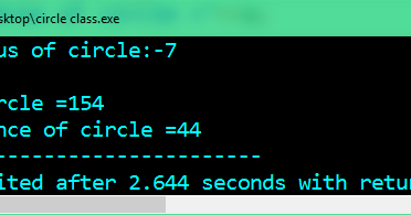 Program in C++ to calculate the area and circumference of circle using ...