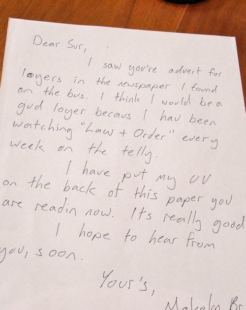 Handwritten Cover Letter ~ Medical Resume