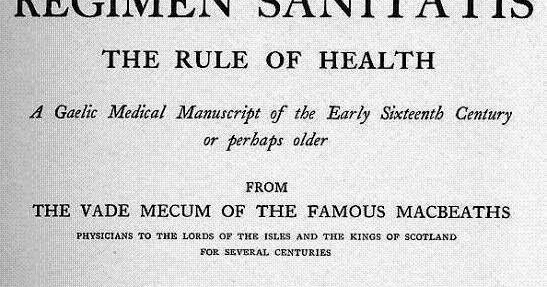 Regimen Sanitatis 2.0: Un «Regimen Sanitatis» Gaélico