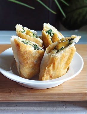 Spinach and feta spring rolls
