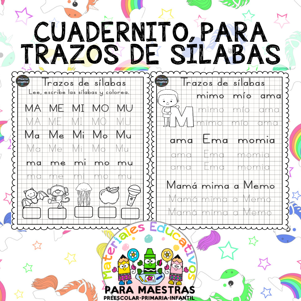 Cuadernito para Trazos de Sílabas | Materiales Educativos para Maestras
