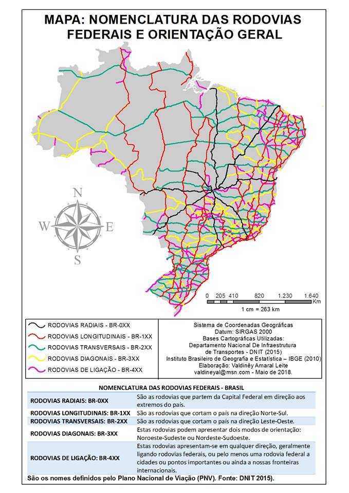 Professor Wladimir - Geografia: Mapa de Rodovias do Brasil