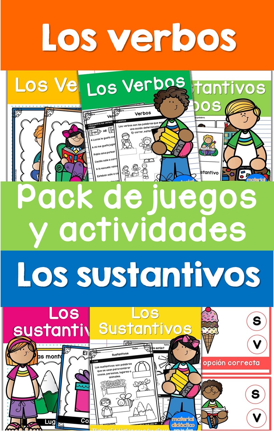 ¿Cómo podemos trabajar los sustantivos, adjetivos y verbos? - Material ...