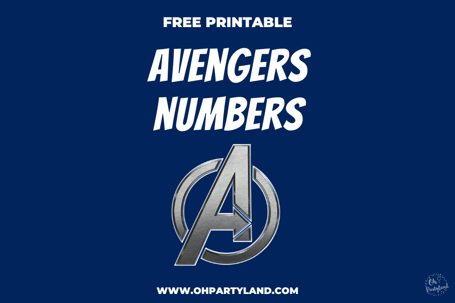 Free printable - Avengers numbers - oh partyland