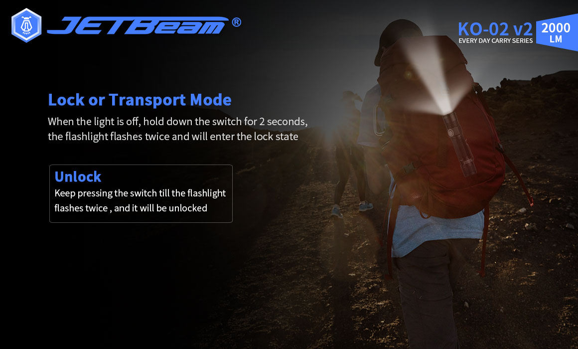 Sun Flashlight จำหน่าย ไฟฉายประสิทธิภาพสูง: ไฟฉาย JETBEAM KO02 V2.0