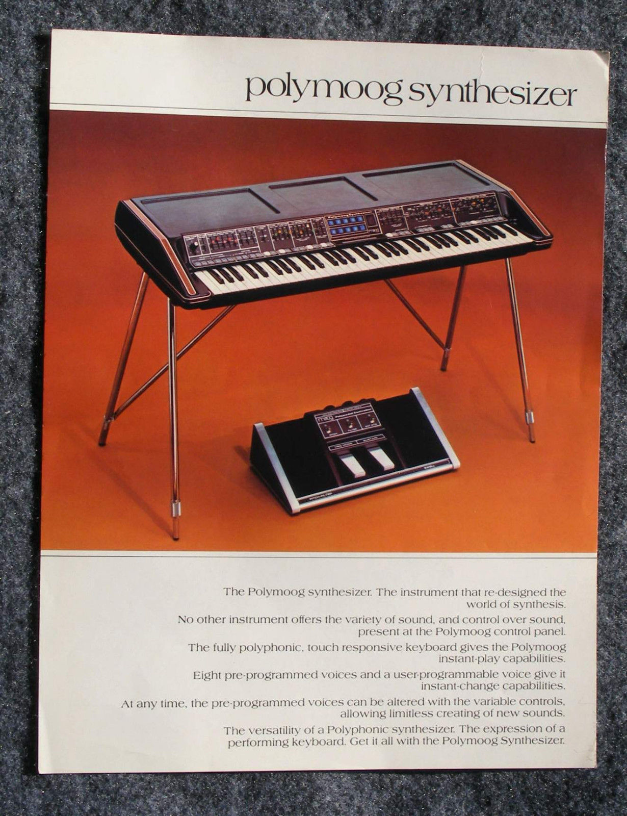 MATRIXSYNTH: Original Moog Polymoog Synthesizer Print Ad & Schematics