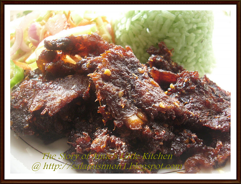 Nasi Epal, Daging Rusa Dendeng & Kerabu Epal Hijau - Amie's Little Kitchen