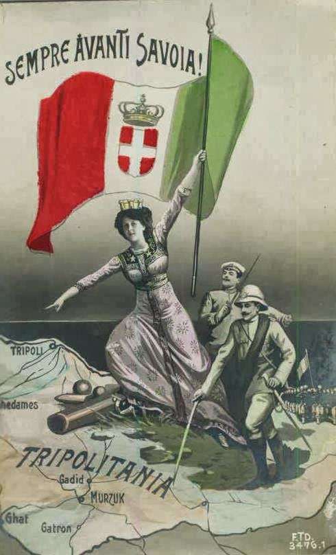 Italian Military History: Italian Colonial Postcard: Sempre Avanti Savoia