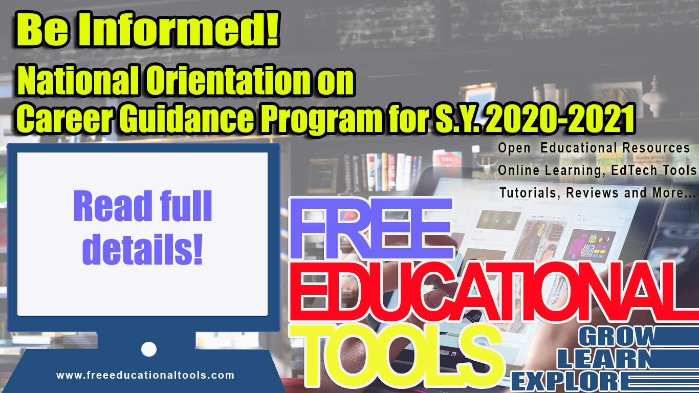 National Orientation on Career Guidance Program for S.Y. 2020-2021