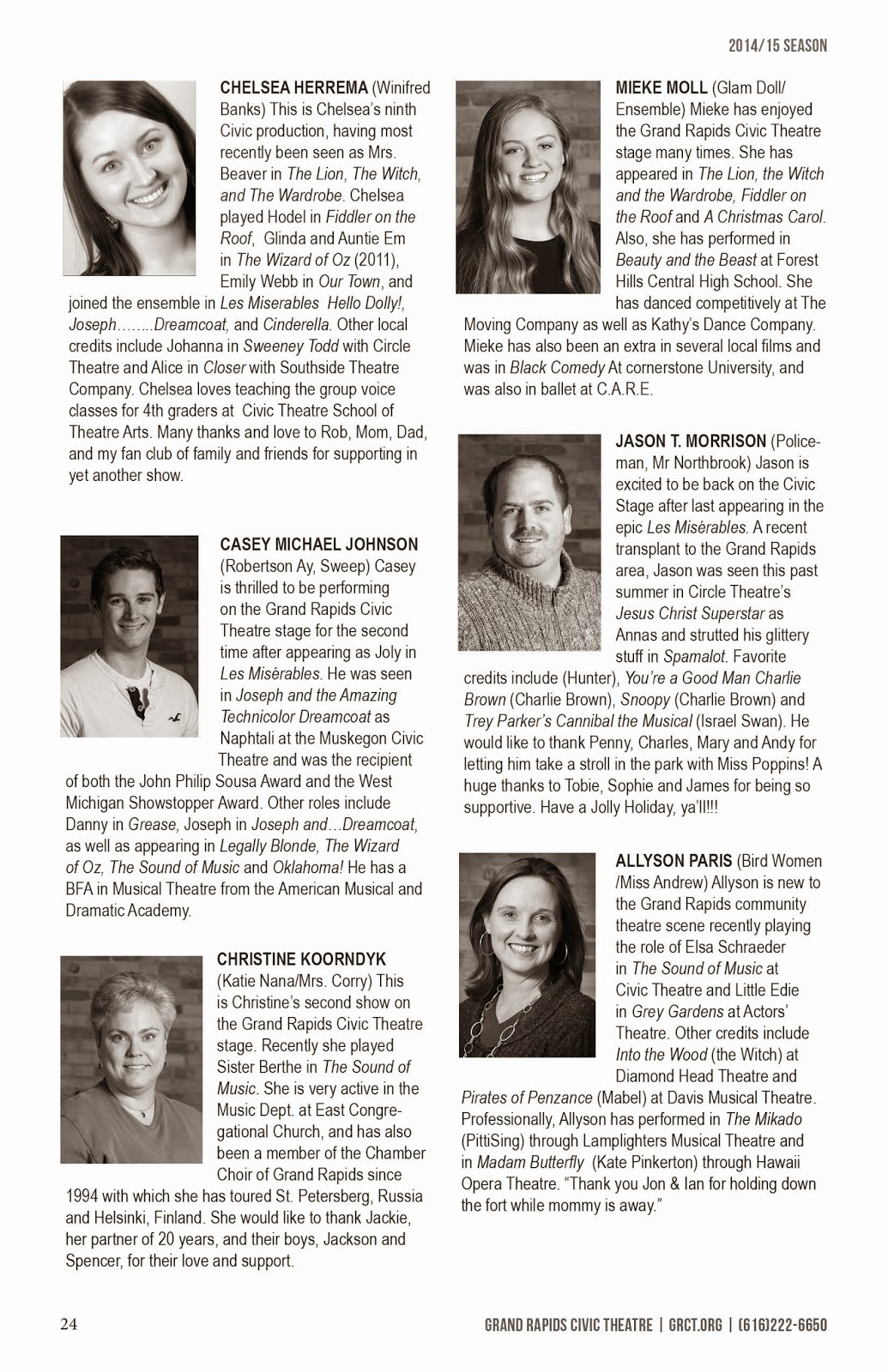 MARY POPPINS: Cast and Crew Bios