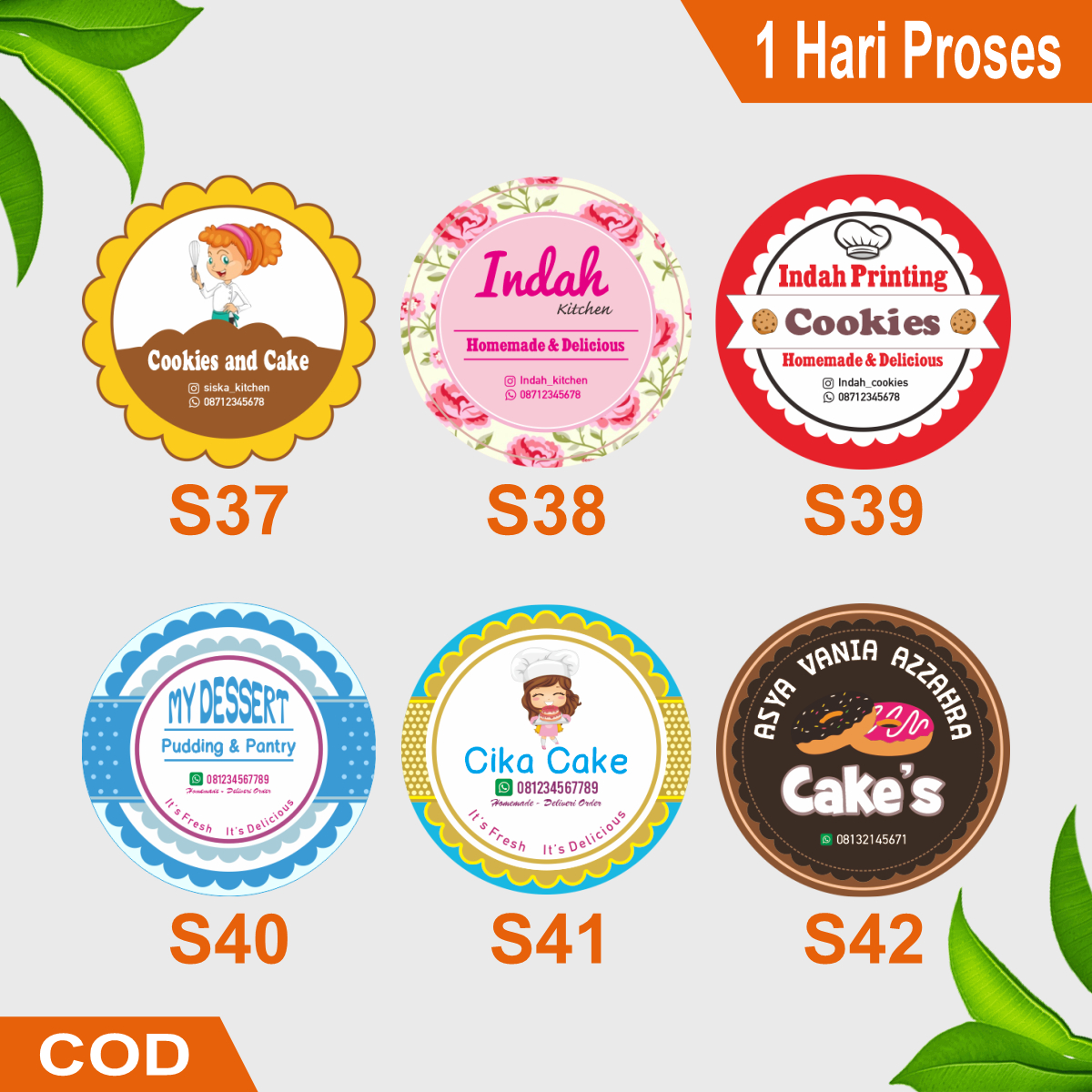 CETAK STIKER LABEL BULAT, LABEL NAMA, LABEL MAKANAN, TOPLES KEMASAN ...