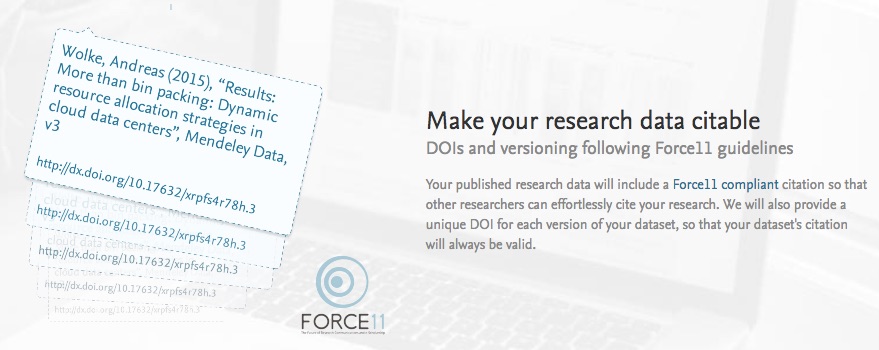 Science hubs & hub Sciences: mendeley data gives DOI. force 11 joint-declaration-data-citation ...