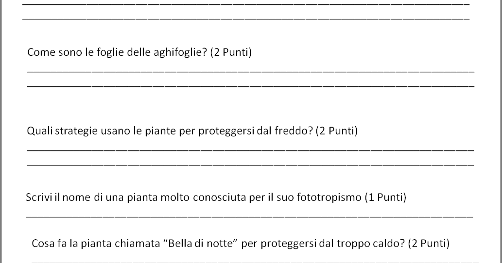 MAESTRALUCIA: Verifica di scienze le piante - classe terza