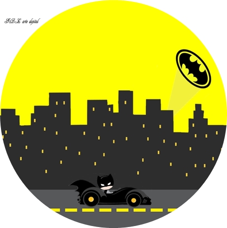 Batman en Amarillo y Negro: Wrappers y Toppers para Cupcakes de ...
