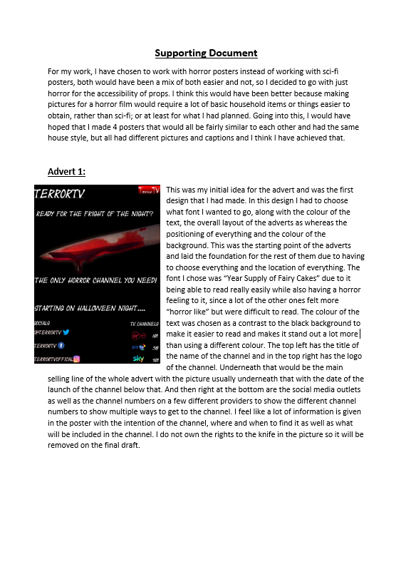 Evaluation/ Supporting Evidence Document