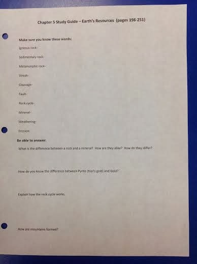 Mrs. Leighton's 4th Grade : Science Test- Rocks