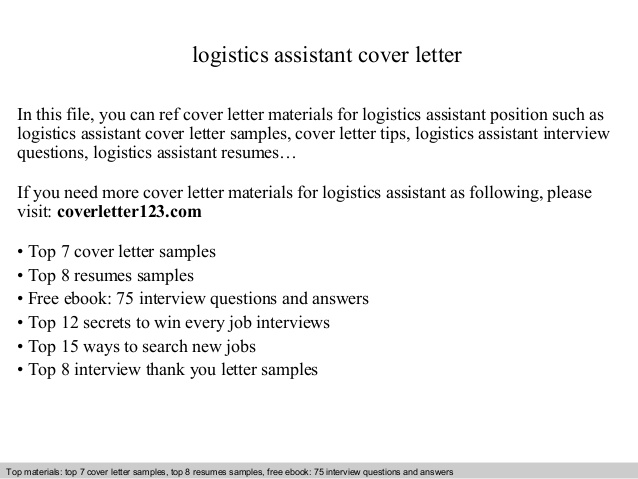 Sample Logistics Cover Letter ~ Resume Letter