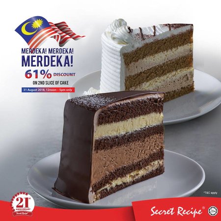 Promosi Harga Kek di Secret Recipe sehingga 61% Sempena Merdeka