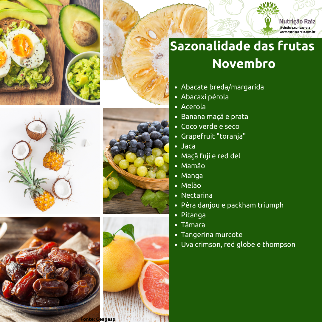 Descubra a sazonalidade/época das frutas, verduras e legumes de novembro!