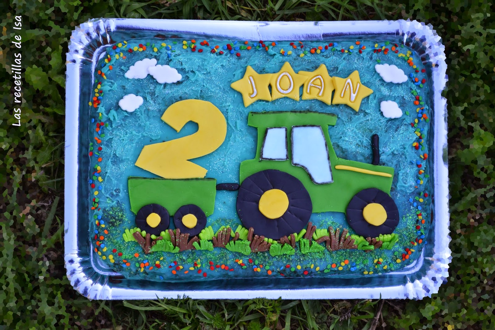 Las recetillas de Isa: Pastel cumple "tractor"