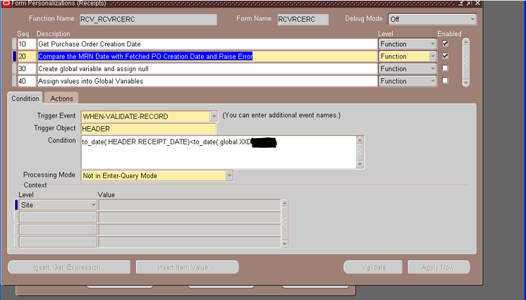 Oracle Application's Blog: Triggers in form personalization in oracle apps