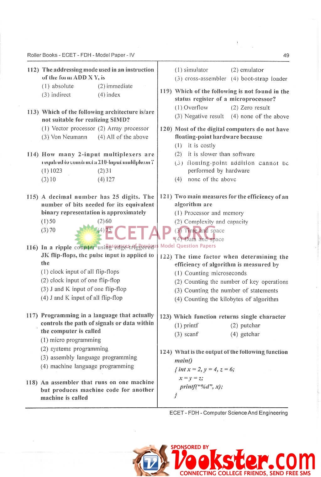 ECETAP - 2016, Previous, Model Papers, Question Papers EEE,ECE,SCE ...