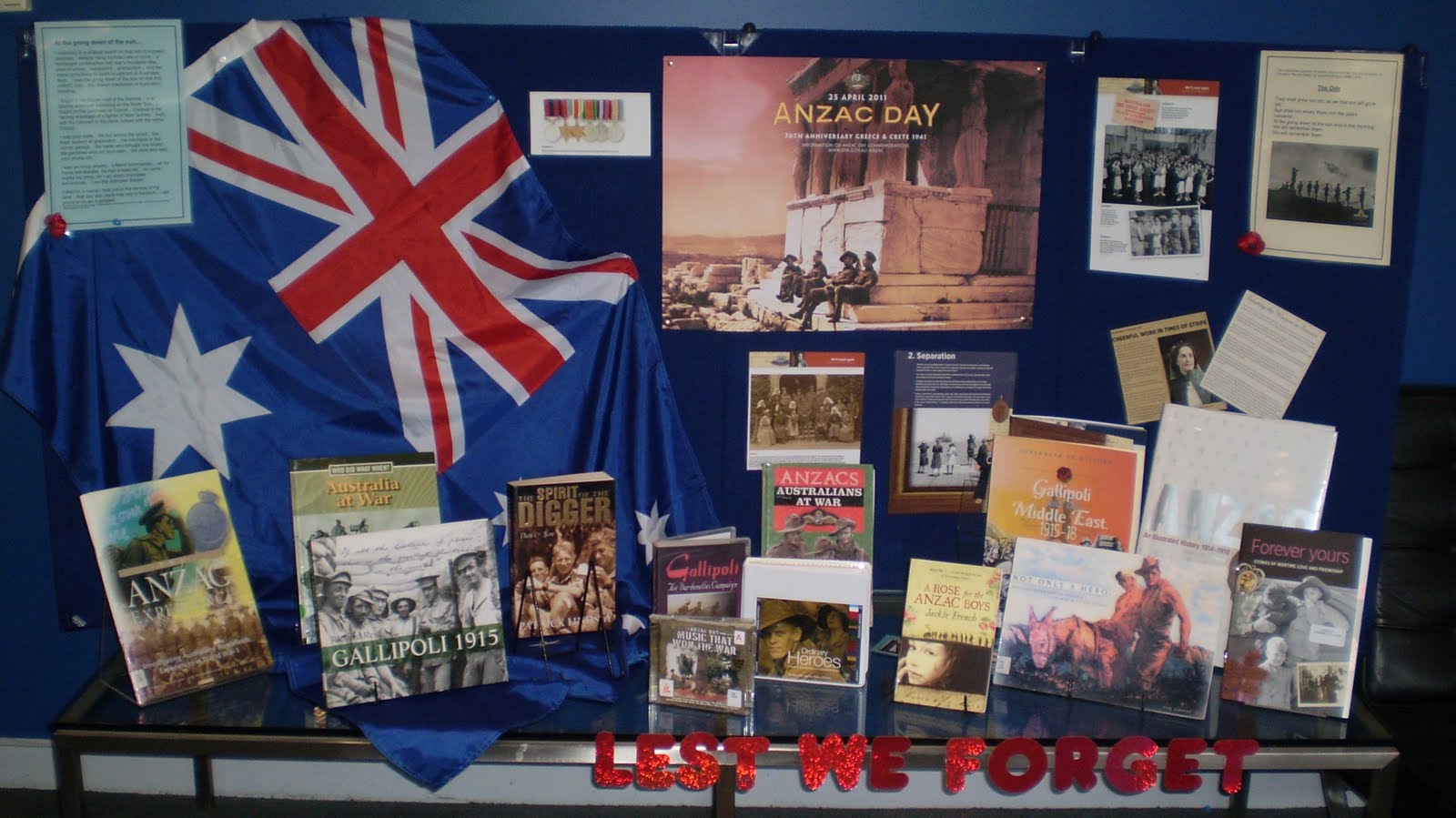 Canning College Library Displays: Anzac Day